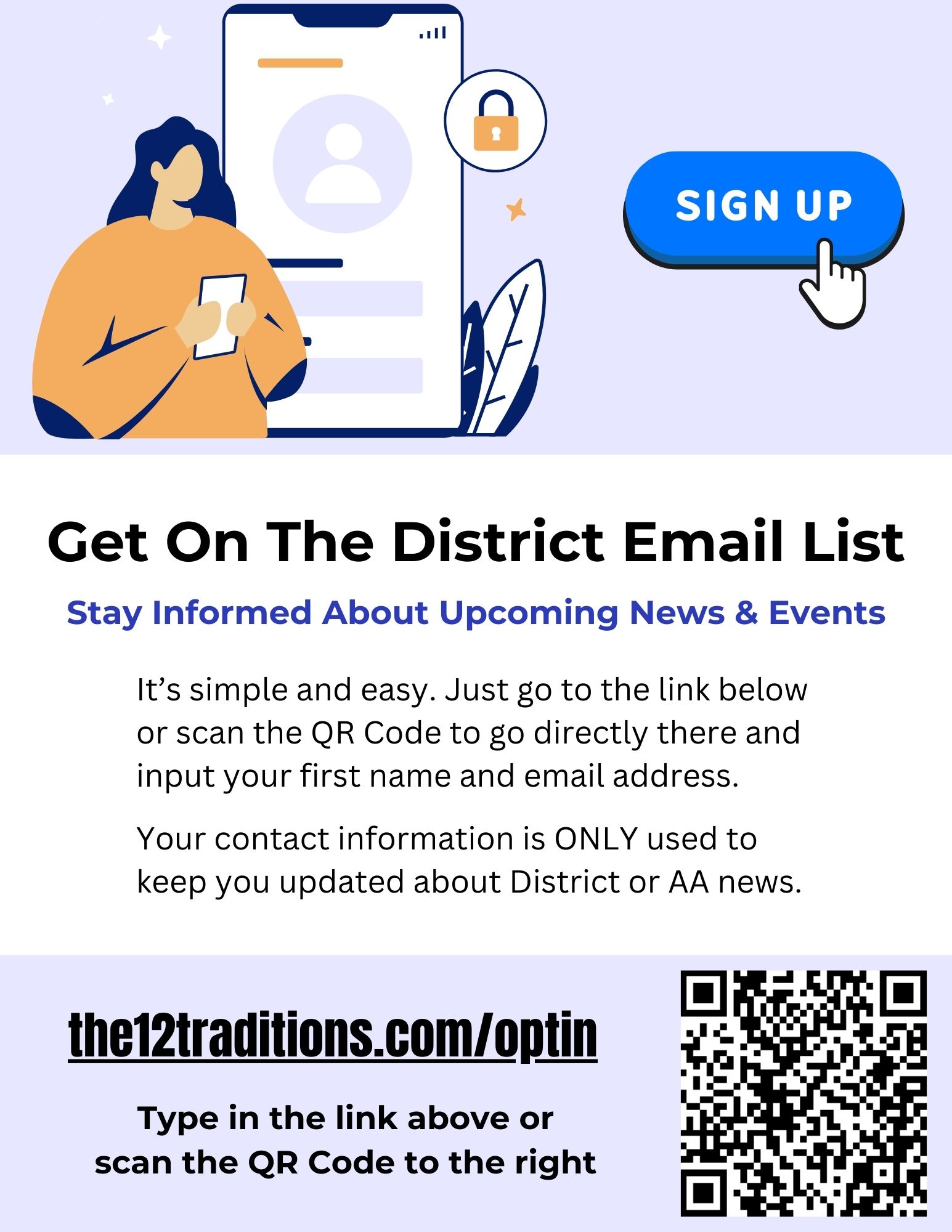 Print the New Email Registration Flyer
